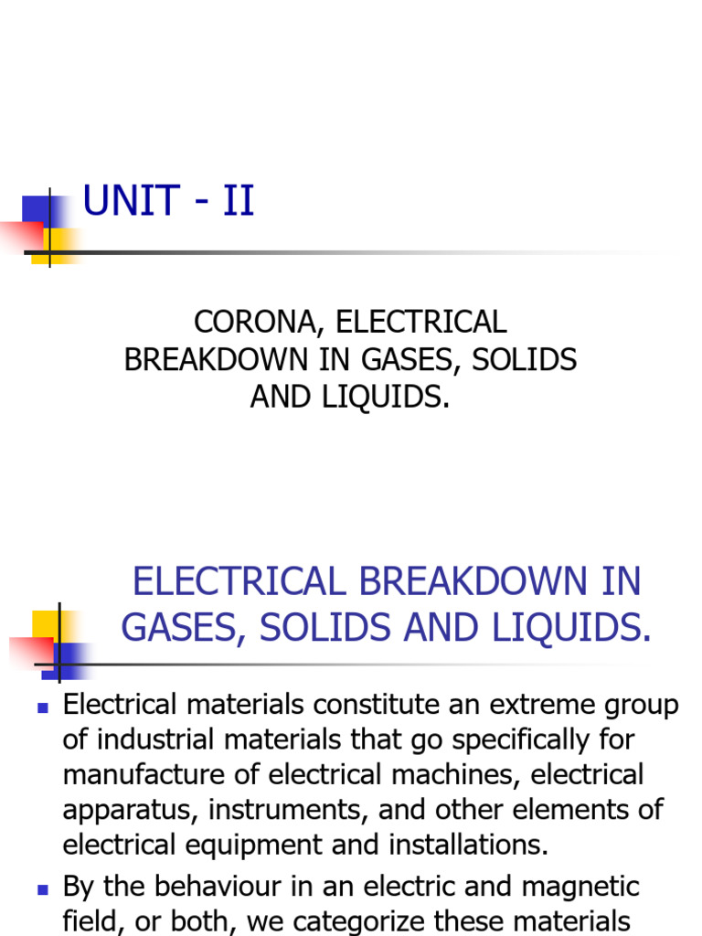 Unit Ii | PDF | Electrical Breakdown | Insulator (Electricity)