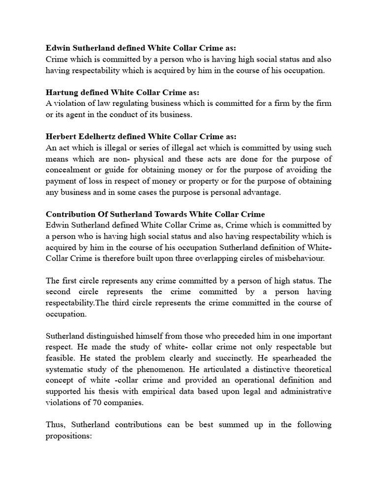 White Collar Sutherland | PDF | Capital Punishment | Crimes