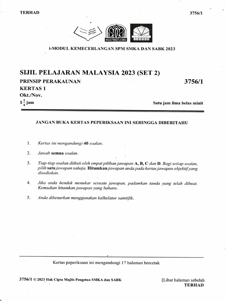 2023 Smka - Sabk k1 Set 2 | PDF