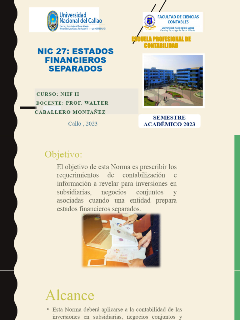 NIC 27: Estados Financieros Separados | PDF | normas internacionales de ...