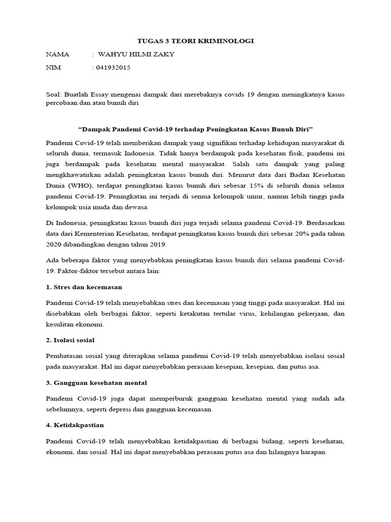 Tugas 3 Teori Kriminologi | PDF | Ilmu Sosial