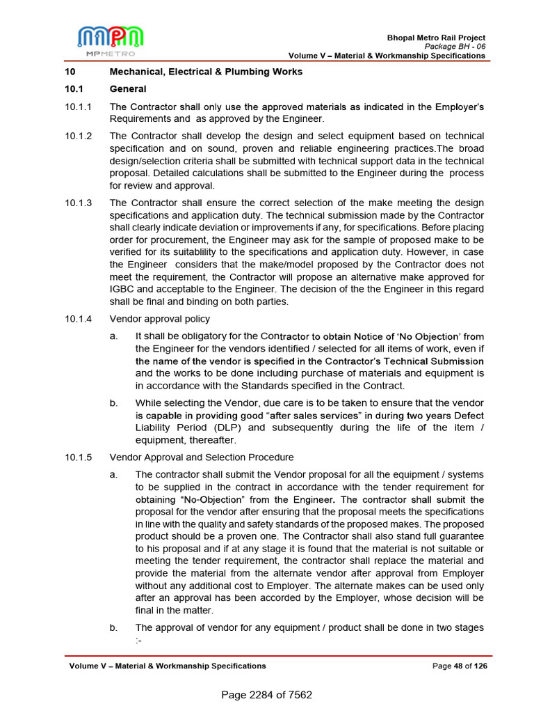 Bhopal Metro Rail Project: Vendor Approval Guide | PDF | Specification ...