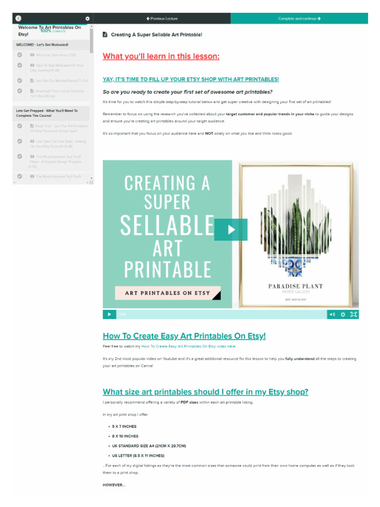 Creating A Super Sellable Art Printable! | PDF