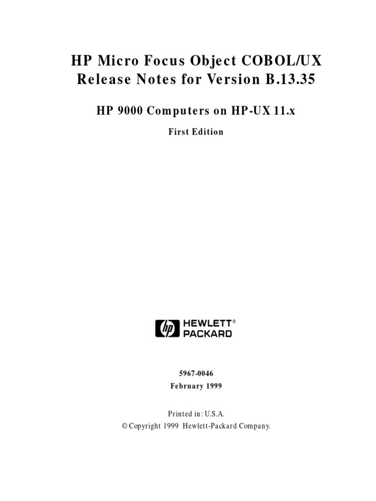 HP MF Object Cobol-Ux | PDF | Library (Computing) | Server (Computing)