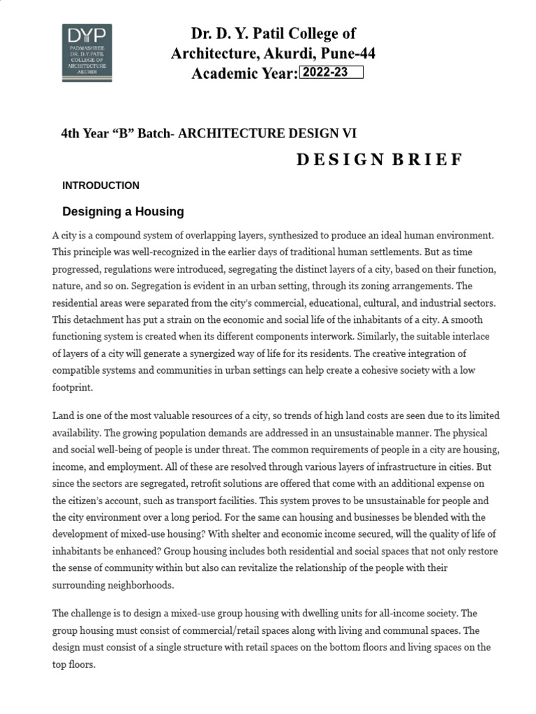 Mixed-Use Housing Design Project | PDF | Sustainability | Mixed Use ...