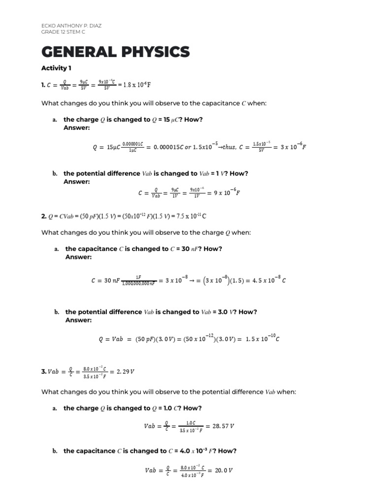 Ecko Diaz G12 STEM C GP2 W4 | PDF | Capacitor | Capacitance