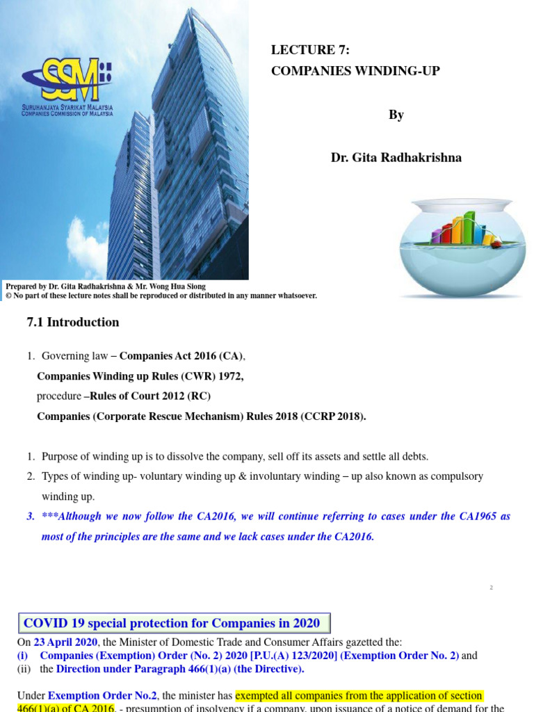 Lecture 8 _ Companies Winding Up | PDF | Liquidation | Bankruptcy