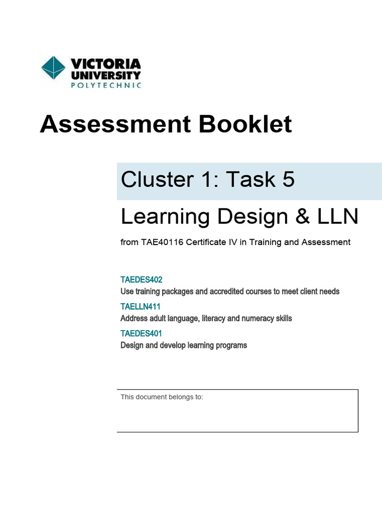 Task 5 CLUSTER 1 - TASK 5 - v3 - Jan2020 | PDF | Instructional Design | Mentorship