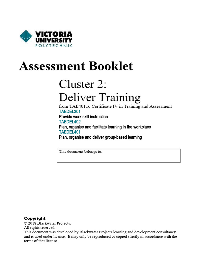 CLUSTER 2_Assessment Booklet_v3_Jan2020-2 | PDF | Communication | Learning