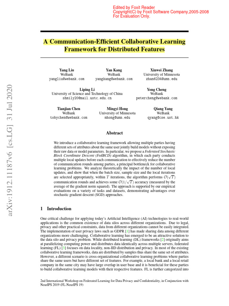 A Communication-Efficient Collaborative Learning21 | PDF | Applied Mathematics | Computing