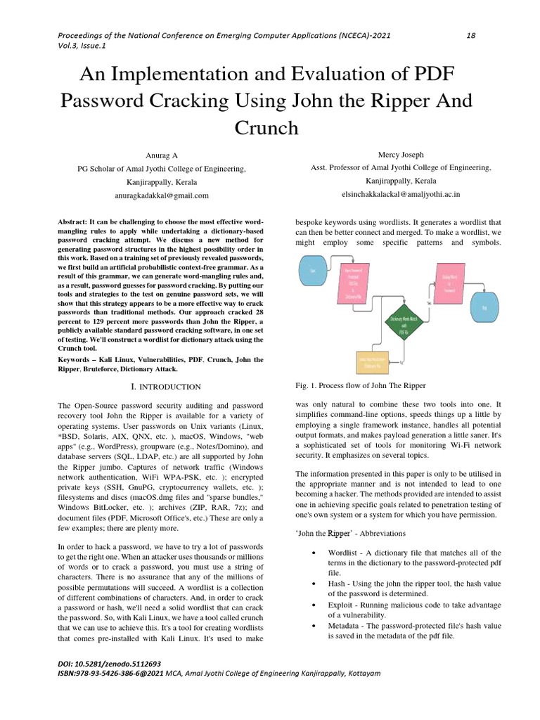 4an Implementation and Evaluation of PDF Password Cracking Using John ...