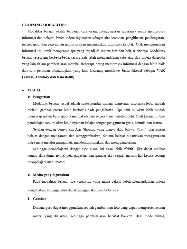 Modalitas Learning | PDF
