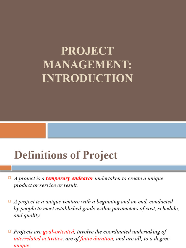Project Management-Introduction | PDF | Project Management | Strategic ...