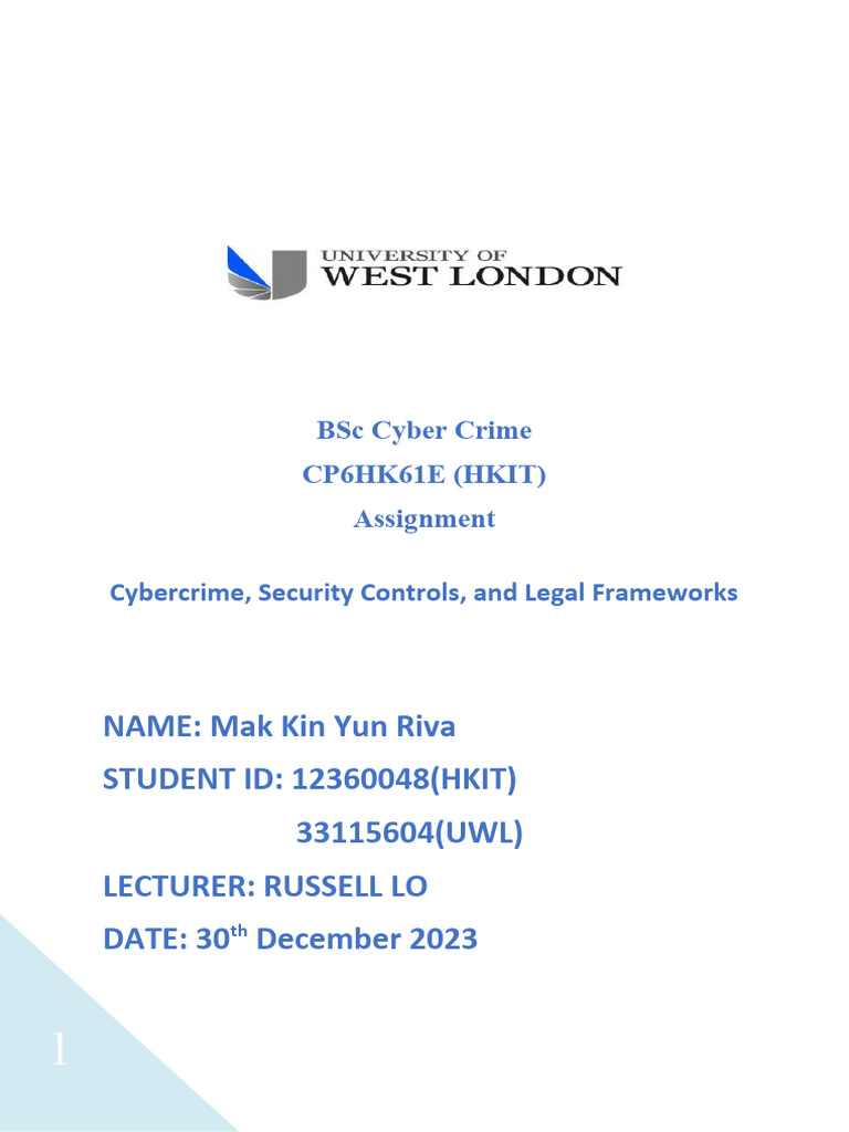 BSC Cyber Crime - Assignment Mak Kin Yun Riva (1-1) | PDF | Security ...