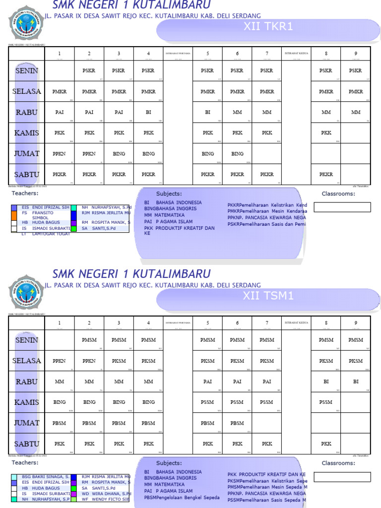 roster kelas 2021-2022 | PDF