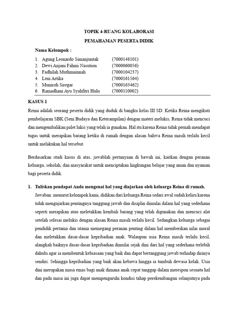 Topik 4 Ruang Kolaborasi Kasus 1 | PDF