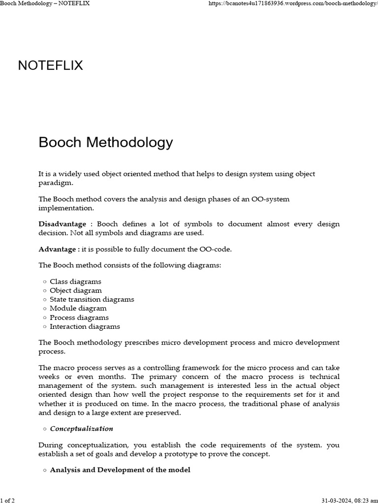 Booch Methodology | Download Free PDF | Class (Computer Programming ...