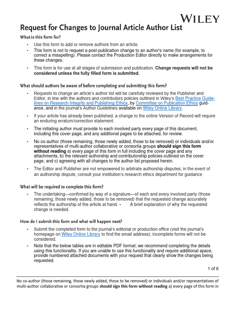 Authorship Form With Signatures | PDF