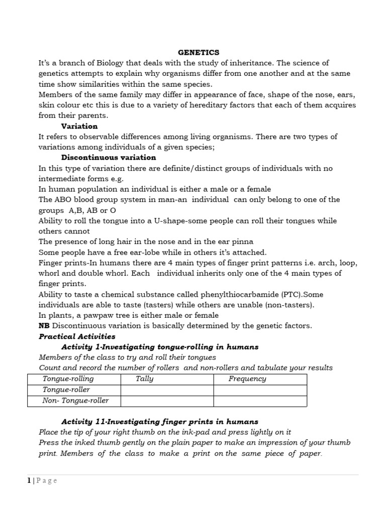 Form 4 Biology Notes Latest | Download Free PDF | Dominance (Genetics ...