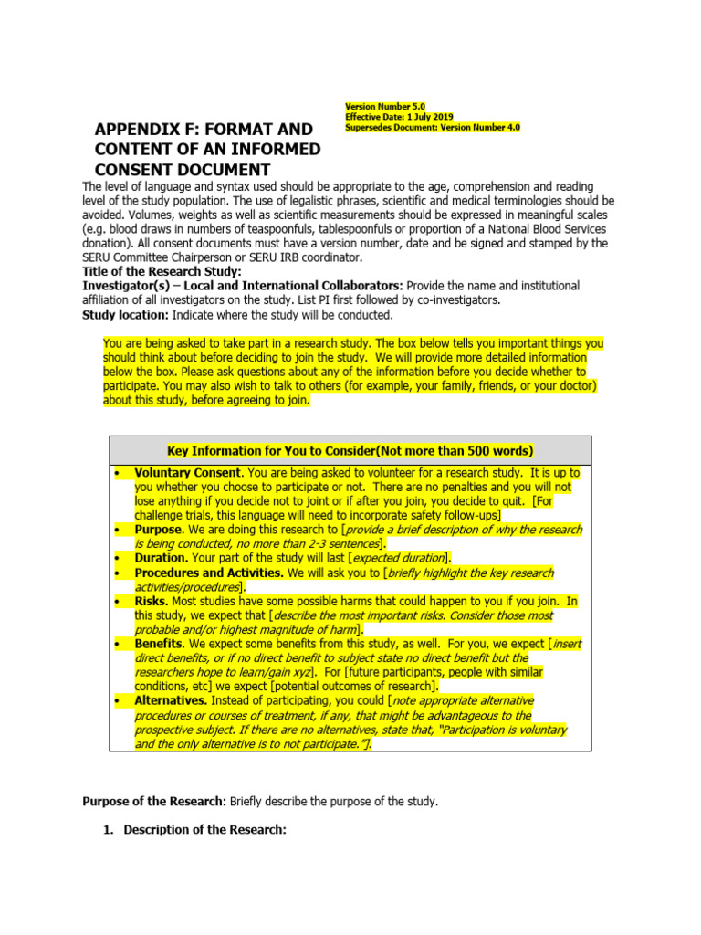 Informed Consent for Hospital Research | PDF | Whole Genome Sequencing ...