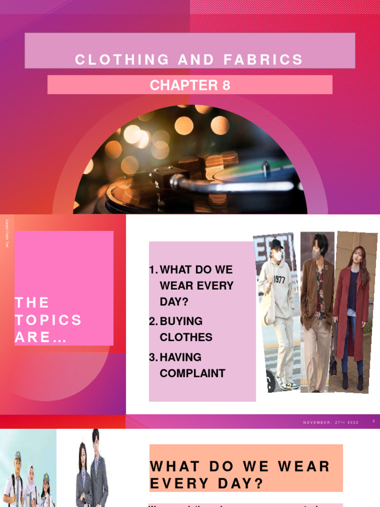 Clothing and Fabrics | PDF | Clothing | Fashion