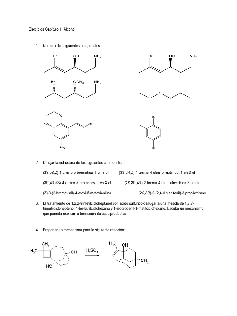 Ejercicios Capítulo 1 Alcohol F | PDF | Etanol | Química Orgánica