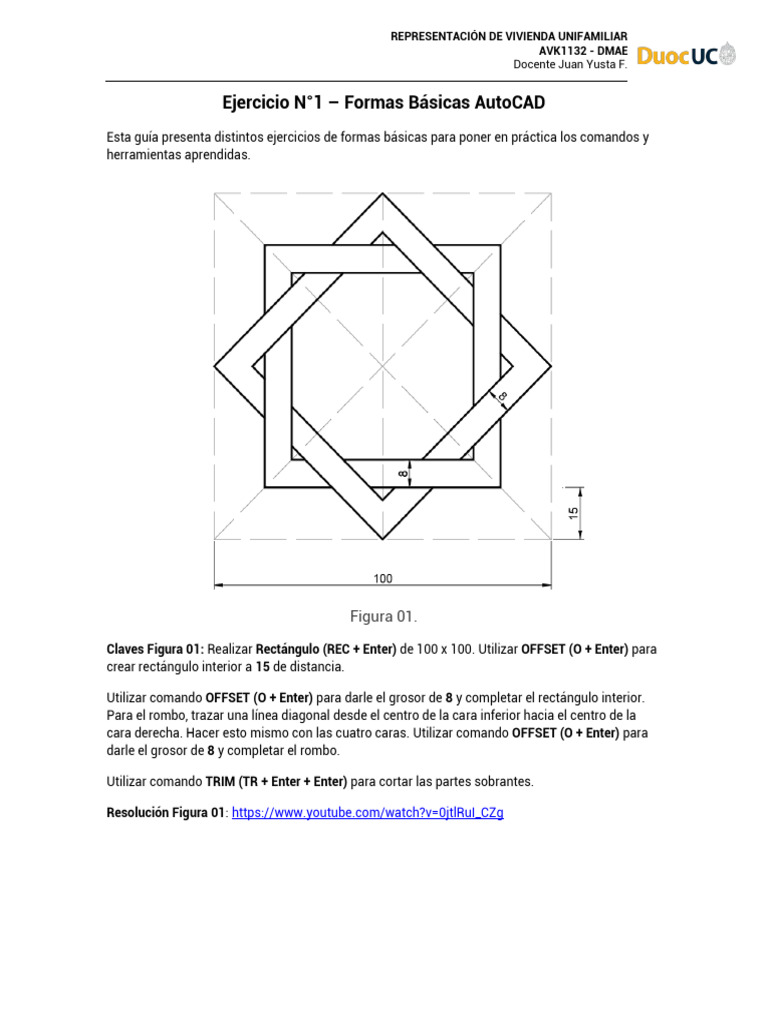 Ejercicios de Formas Básicas en AutoCAD | PDF | Geometría Elemental ...