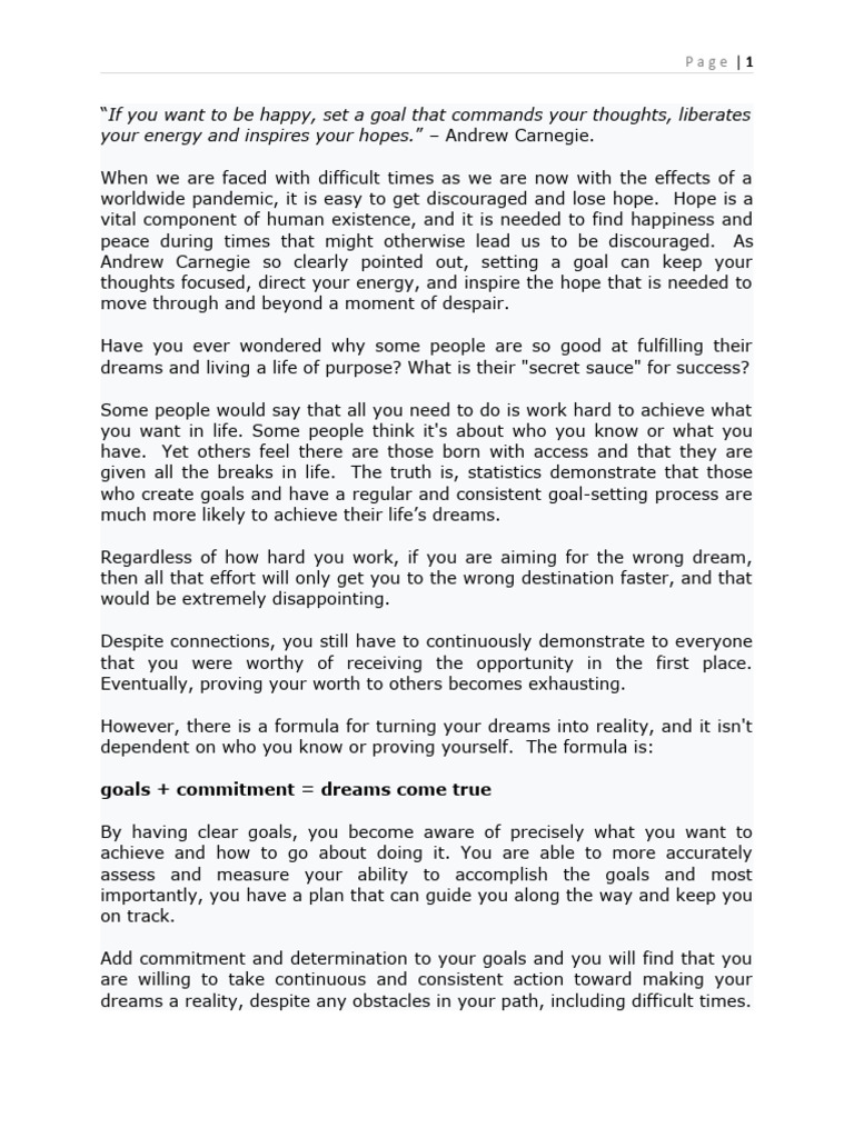 If You Want To Be Happy | PDF | Goal | Marriage