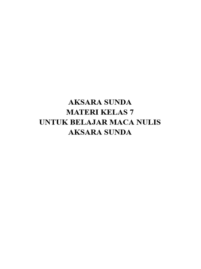 Buku Aksara Sunda | PDF