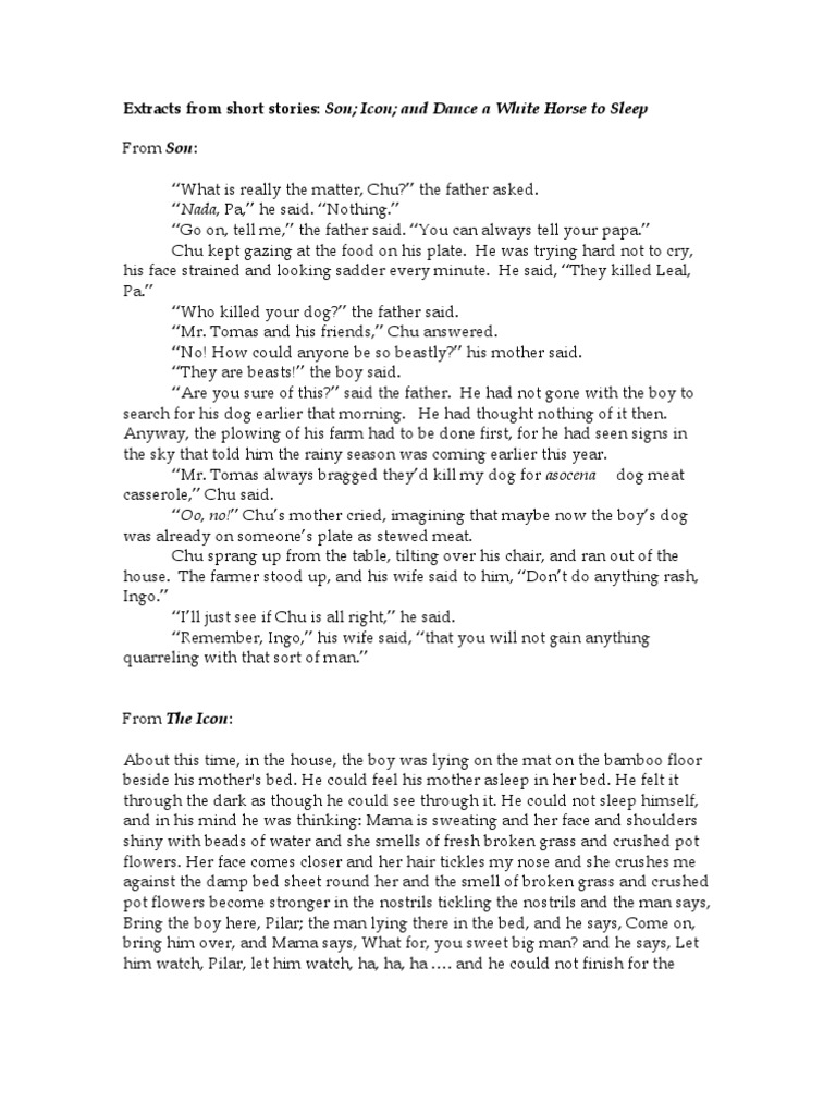 Extracts Short Stories: and Dance A White Horse To Sleep | PDF | Nature