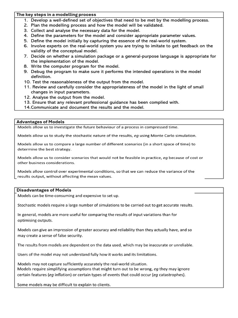 CM1 Models Summary | Download Free PDF | Conceptual Model | Simulation