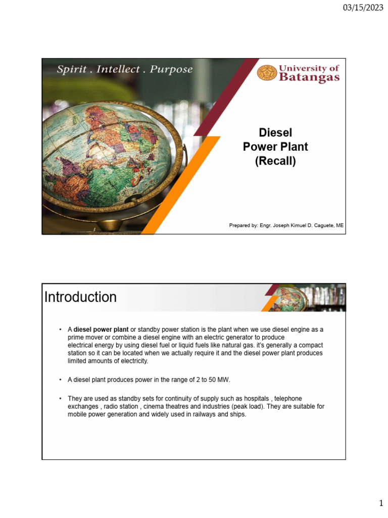 Diesel Power Plant Fundamentals | PDF | Diesel Engine | Power Station