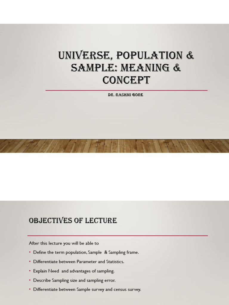 Universe Population Sample | PDF | Sample Size Determination | Sampling ...