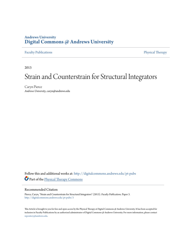 Strain and Counterstrain for Structural Integrators | PDF | Anatomy ...