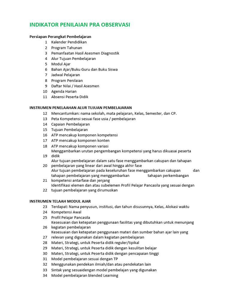 Indikator Penilaian Pembelajaran Efektif | PDF | Karier & Perkembangan