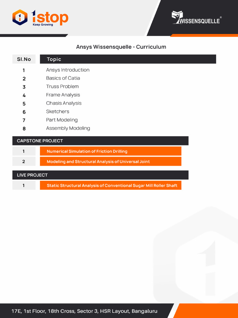 1Stop_Curriculum_Ansys | PDF
