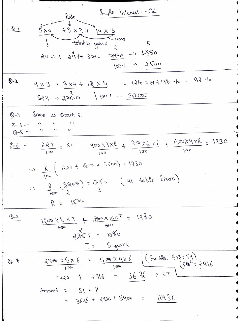 Simple Interest Solutions - 02 | PDF