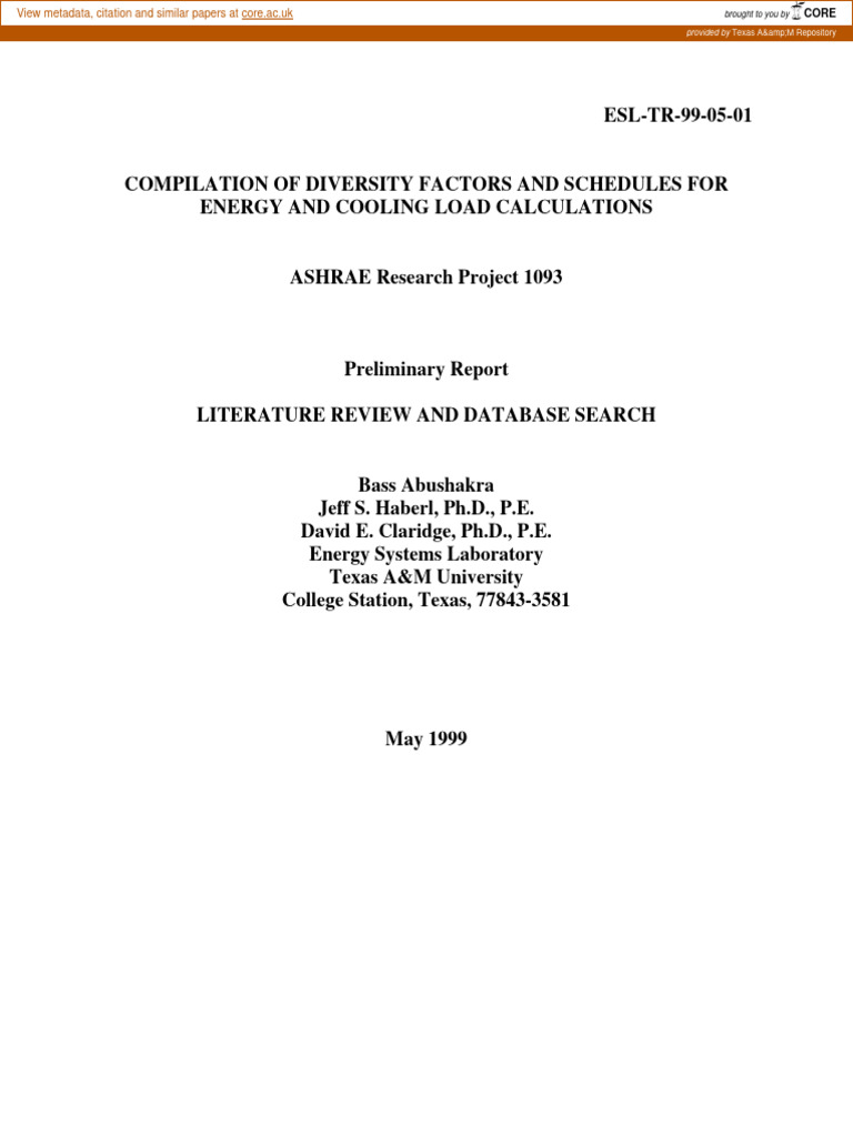 Ashrae RP-1093 | PDF | Lighting | Databases