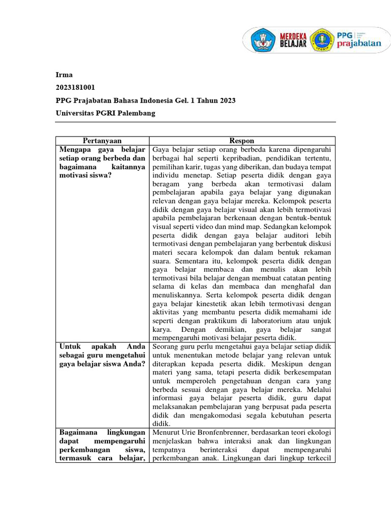 Irma - Eksplorasi Konsep - Topik 4 - PSE | PDF | Karier & Perkembangan | Kesehatan Holistik
