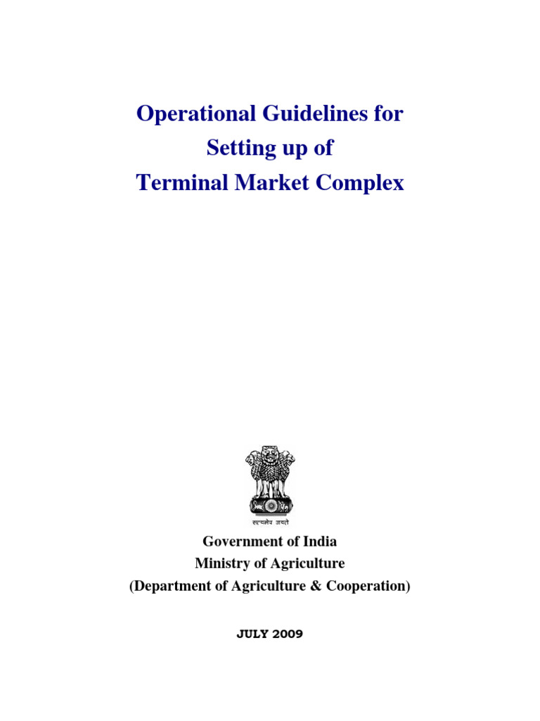 Operational Guidelines For Terminal Market Complex | PDF | Request For ...