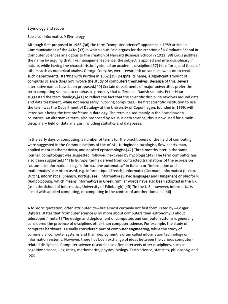 Cs Scope Pdf Computer Science Computing
