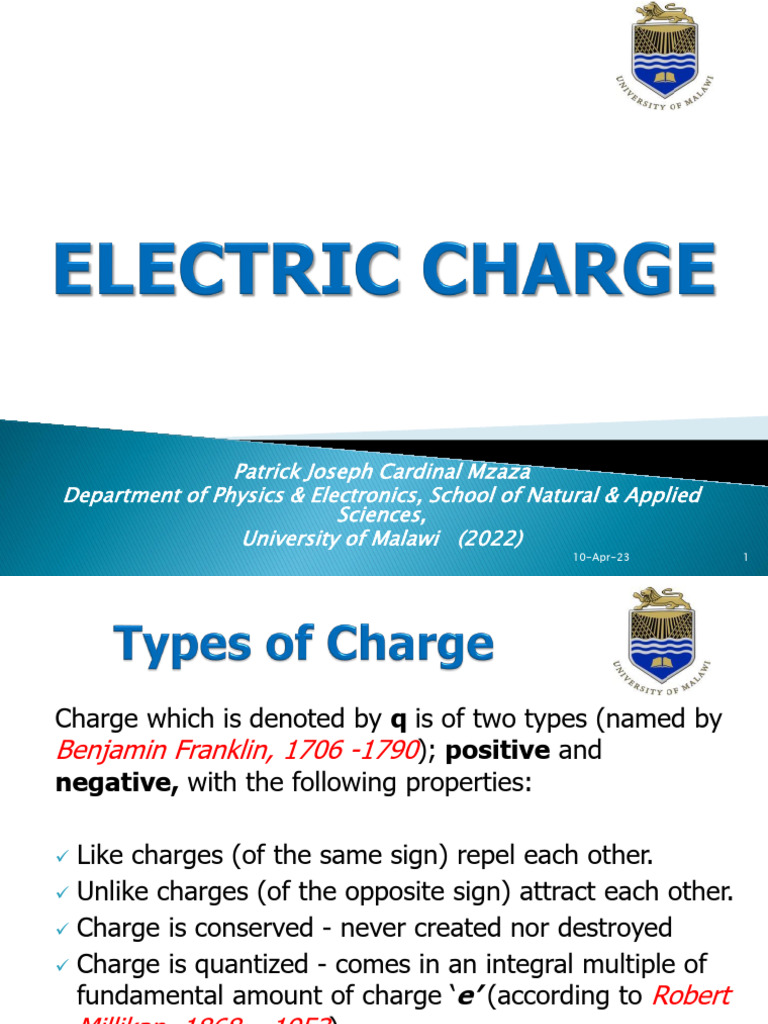 Lecture 1 - Electric Charge | PDF | Electric Charge | Electric Field