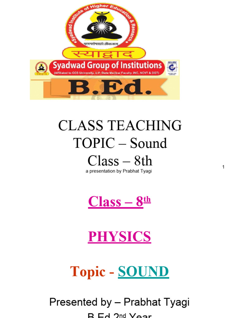 Sound PPT by Prabhat Tyagi | PDF | Sound | Frequency