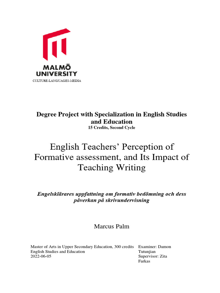 FULLTEXT02 | PDF | Educational Assessment | Learning