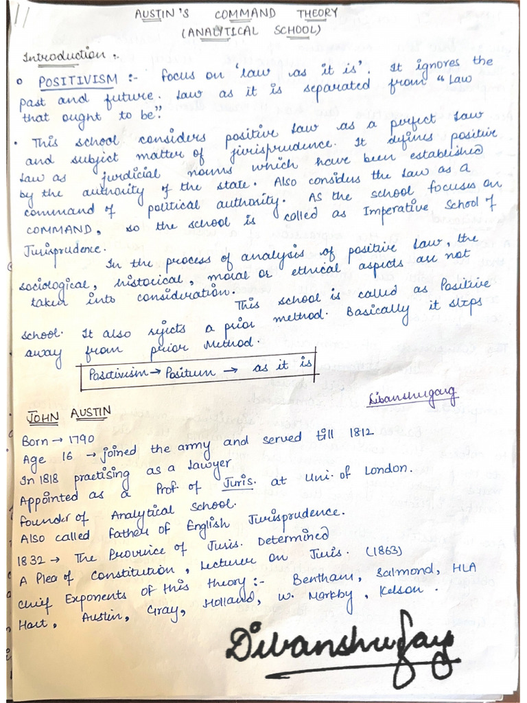 Command Theory of Law Dibanshu Garg | PDF