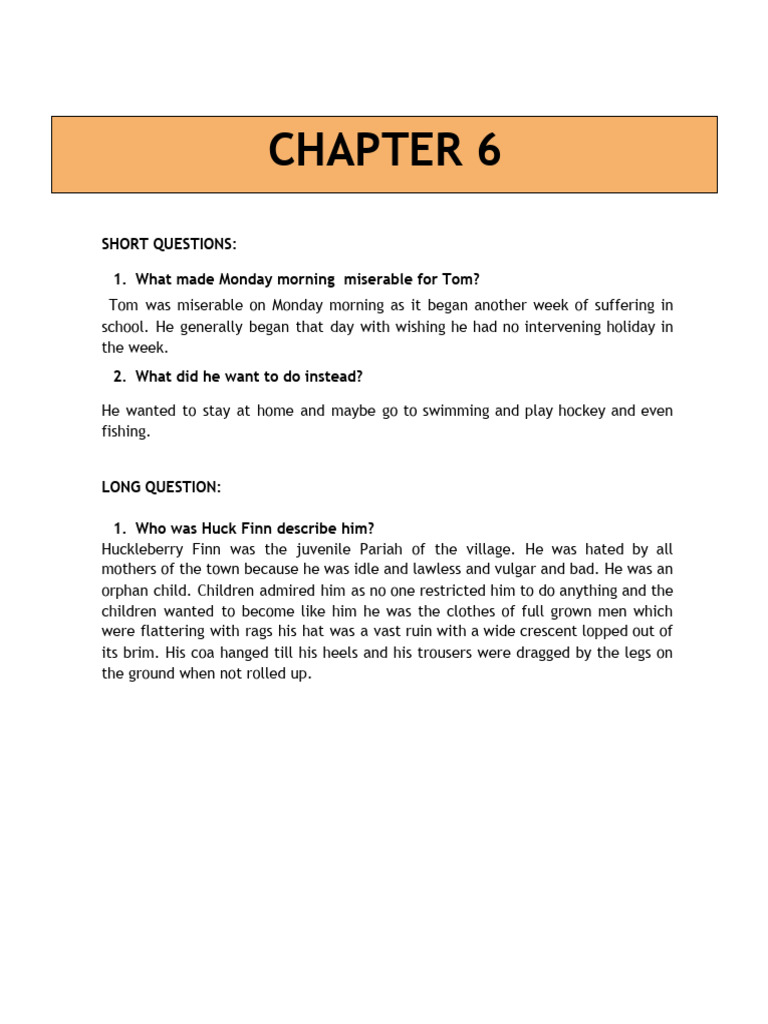 Tom Sawyer 6 - 10 | Download Free PDF | The Adventures Of Tom Sawyer ...