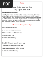 Questions and Answers For Caged Birds | PDF | Poetry | Maya Angelou