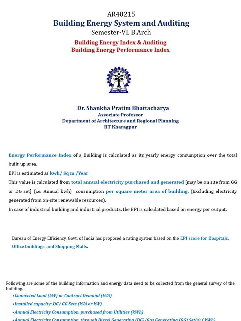 Energy Performance Index for Buildings | PDF | Air Conditioning | Watt