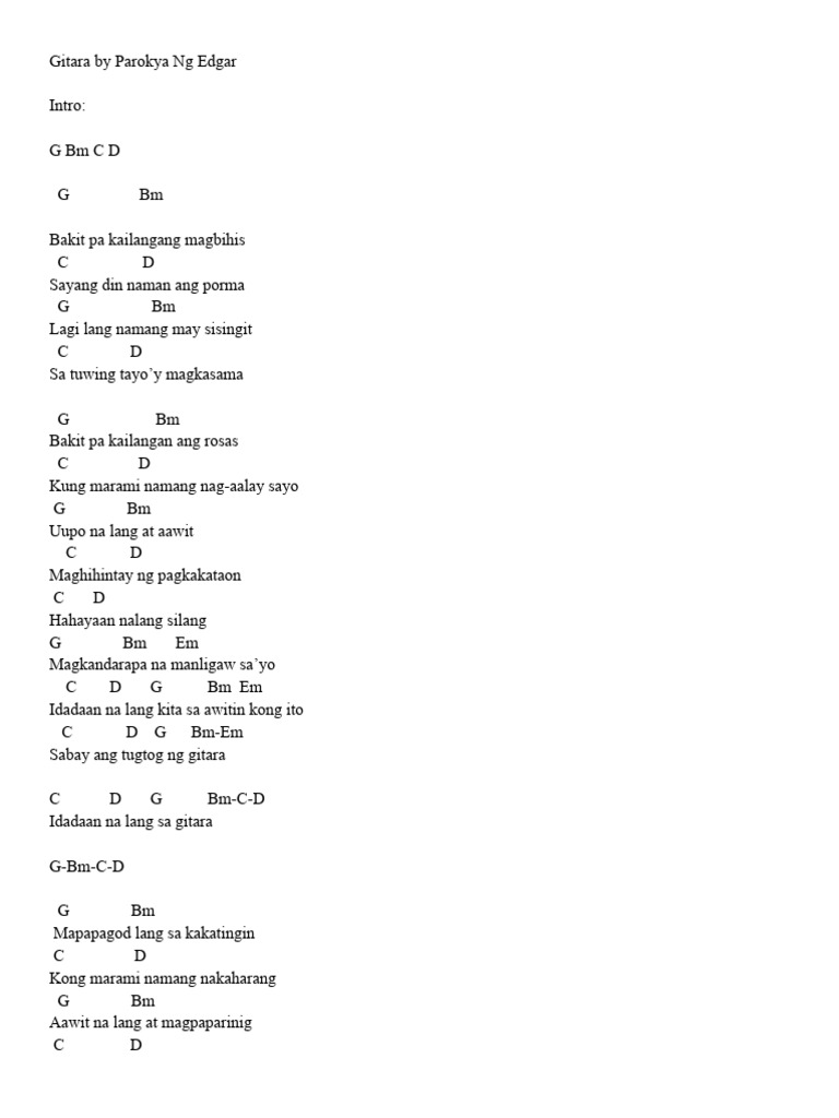 Gitara By Parokya ni Edgar Ukulele Chords | PDF
