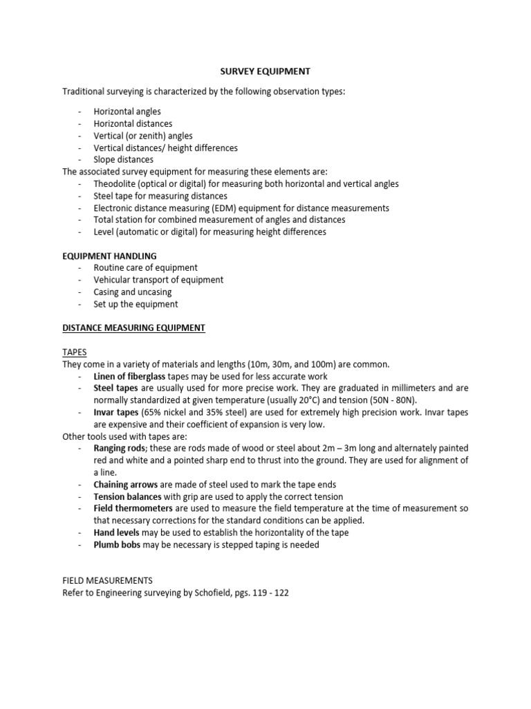 Chapter - 3 Survey Equipment | Download Free PDF | Surveying ...